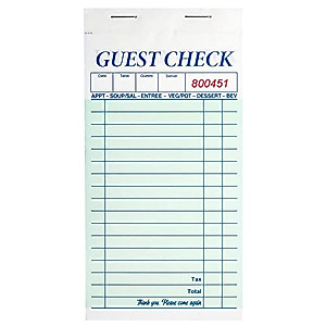 Juvale 10 Pack Restaurant Server Note Pads with Carbon Copy for Guest Checks, Waiter, Waitress 500 Total Tickets (3x7 in)
