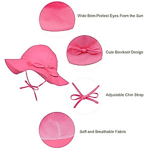 Durio Baby Girl Sun Hat Baby Girl Gifts Cute Bowknot Summer Baby Girl Hat Toddler Girl Hat UPF 50+ Toddler Girl Sun Hat Ivory White Bowknot 6-12 Months