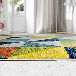 Antep Rugs Geometric 5x7 Modern Indoor Area Rug Siesta (Multi, 5'3" x 7')