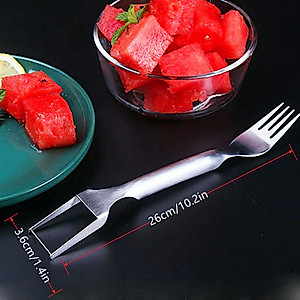 2023 New Watermelon Cutter, 2-in-1 Watermelon Fork Slicer, Stainless Steel Watermelon Slicer Cutter Summer Fruit Cutting Fork, Family Party Camping with Watermelon Cutter Slicer Tool (1PCS)