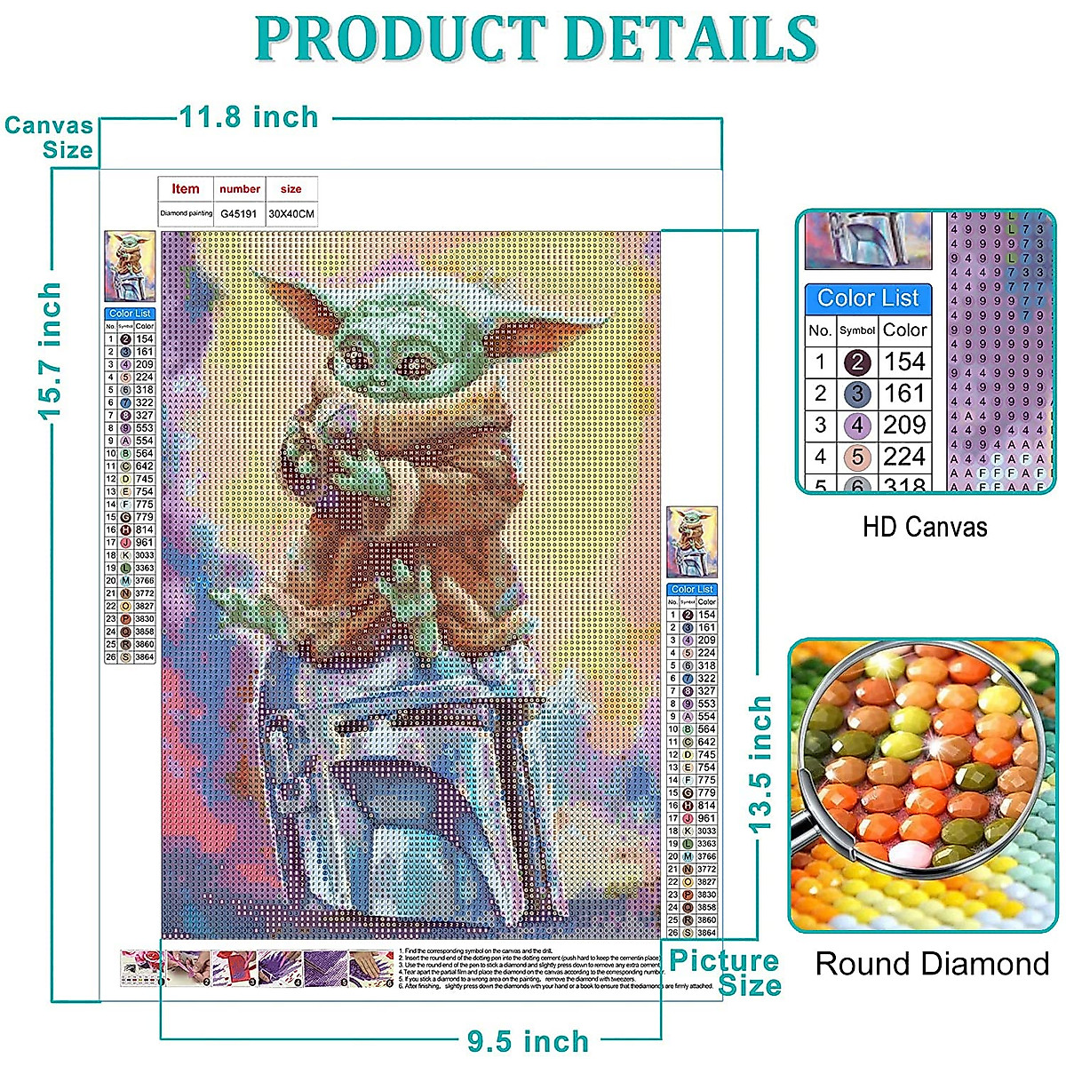 DIY 5D Diamond Painting Kits for Adults, Full Drill Diamond Embroidery Kits for Adults Cross Stitch Crystal Rhinestone Pictures Arts Craft Home Wall Decoration, 12x16 Inch