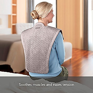 Homedics Vibration Heated Shoulder Massager Wrap, Comfort Pro Elite, Soft Fabric, Tension Relief, 2 Speeds & Styles, Long, NMS-450H