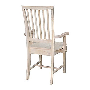International Concepts Mission Side Chair with Arms, Unfinished