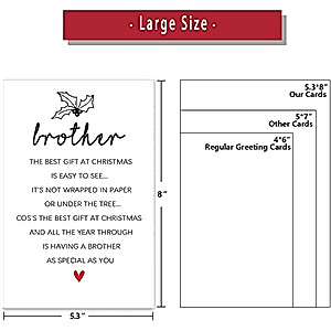 Humorous Christmas Gifts for Brother, Hilarious Brother In Law Christmas Card, Brother Christmas Gifts from Sister Mother Father, Gifts for My Brother for Christmas, Good Stepbrother Xmas Gifts, Merry Christmas Card For Brother Family