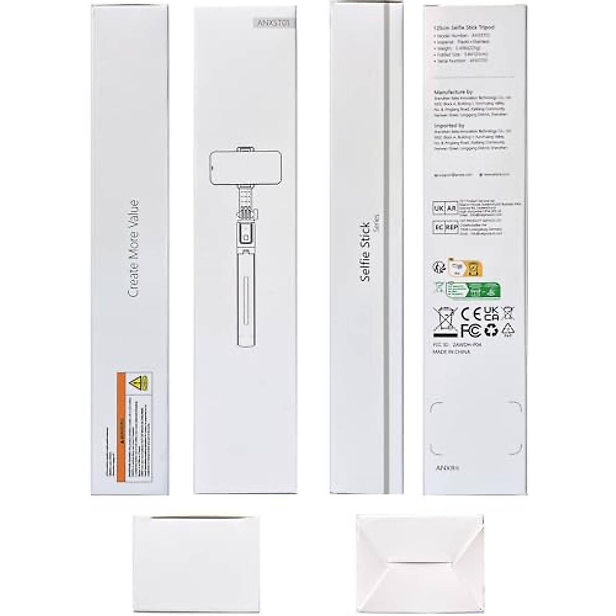 ANXRE Selfie Stick Phone Tripod with Remote, 50 inch Portable 5 in 1 Selfie Stick Phone Tripod, Wireless Selfie Stick Tripod for Cell Phone Compatible with iPhone 15/14/13 Pro Max Gopro Android