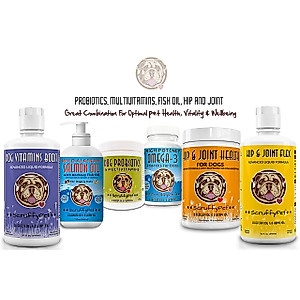 ScruffyPet Pure Omega 3 Wild Fish Oil for Dogs with Vitamin E - Highest EPA & DHA Softgels Available (1000mg) 180ct