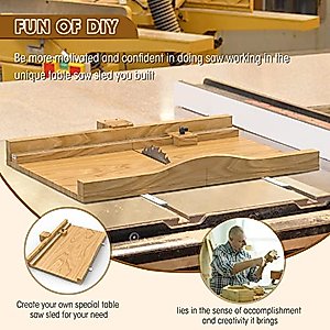 DIY Crosscut Table Saw Sled Kit with a Specific Guide Booklet to Build Your Own Tablesaw for More Accurate and Safer Saw Working, Table Saw Accessories, Pack of 1