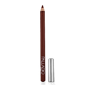 Palladio Lip Liner Pencil, Wooden, Firm yet Smooth, Contour and Line with Ease, Perfectly Outlined Lips, Comfortable, Hydrating, Moisturizing, Rich Pigmented Color, Long Lasting, Café