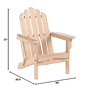 Shine Company 4658N Marina II Adirondack Folding Chair | Outdoor Foldable Wooden Rocking Chair for Garden, Backyard, Firepit, & Deck – Natural