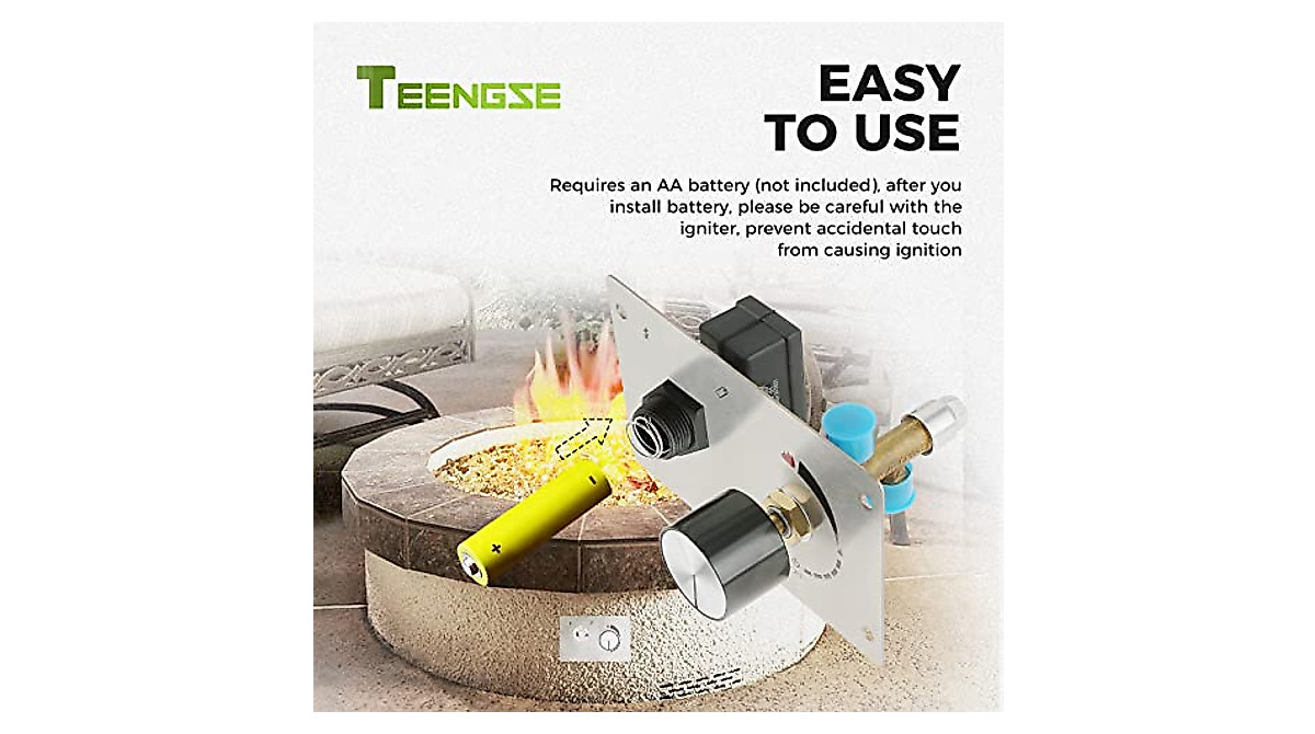 TEENGSE Fire Pit Ignition Kit - Flame Fail Safe Valve