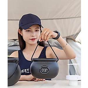 GLOCAMPING 7.5” Black Plastic Candy Cauldron Kettle, Plant Pot, Candy Holder, Halloween Party Favor Decoration