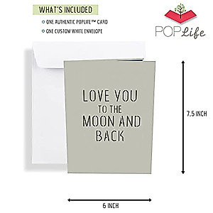 PopLife Love You to the MOON and Back 3D Pop Up Card - Valentine’s Day Card, Happy Birthday, Anniversary Surprise, Just Because, Mother's Day, Father's Day - for Husband, for Wife, for Son, for Daughter, for Mom, for Dad, for Grandson, for Granddaughter