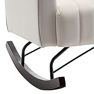 Morhome Nursery Chairs Indoor Rocking Armchair with Side Pocket for Living, Bedroom, Baby Room, E-Beige Style