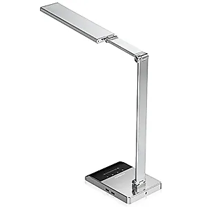 LEPOWER Desk Lamp, 18W LED Desk Lamps for Home Office, Reading Desk Lamp with USB Charging Ports, Eye-Caring, Touch Study Lamp with 3 Timing Modes, 35 Lighting Modes, Desk Lamp for Office, Study, Dorm