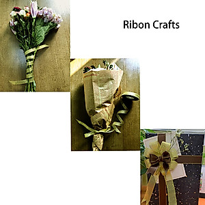 2 Rolls 50 yards Metallic Gold Glitter Ribbons, 5/8 Inch Sparkly Fabric Width Ribbon for Gift Wrapping, crafts, Holiday Wedding Birthday Party Decoration Floral DIY work, (25yards gold ribbon, 2 pack)