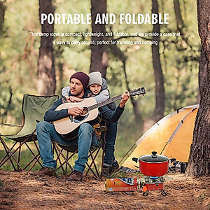 Portable Camping Gas Stove, Ultralight Backpacking Stove Folding Outdoor Camping Stove with Carry Case for Hiking, Camping, Outdoor Cooking, Picnic, BBQ