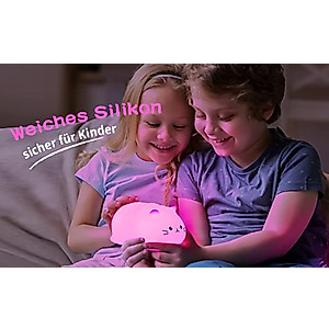 Tremdwoto Cat Lamp for Kids, Rechargeable Silicone Cat Night Light with 7 Colors Changing, Kitty Nightlight for Cat Lover Girls (Cat-A)