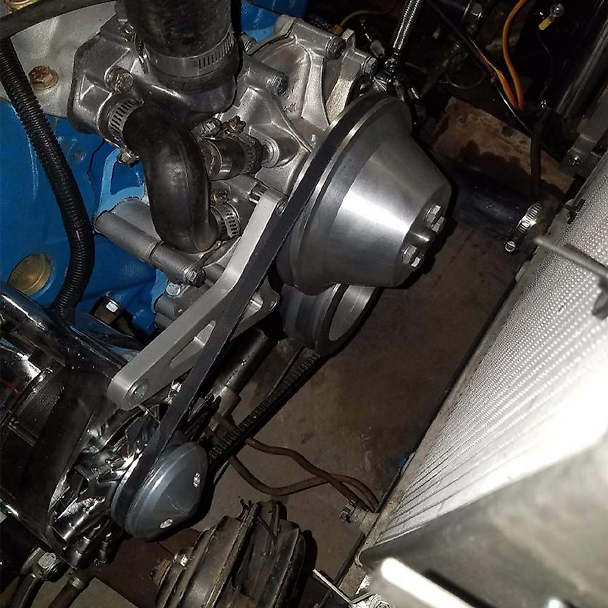 WeiSen Alternator ＆ 3V Crankshaft ＆ 2V Water Pump V-Belt Pulley Kit Compatible with 1969-UP Small Block Ford 302 351w 351C 351W 351M 400 V8 5.0L