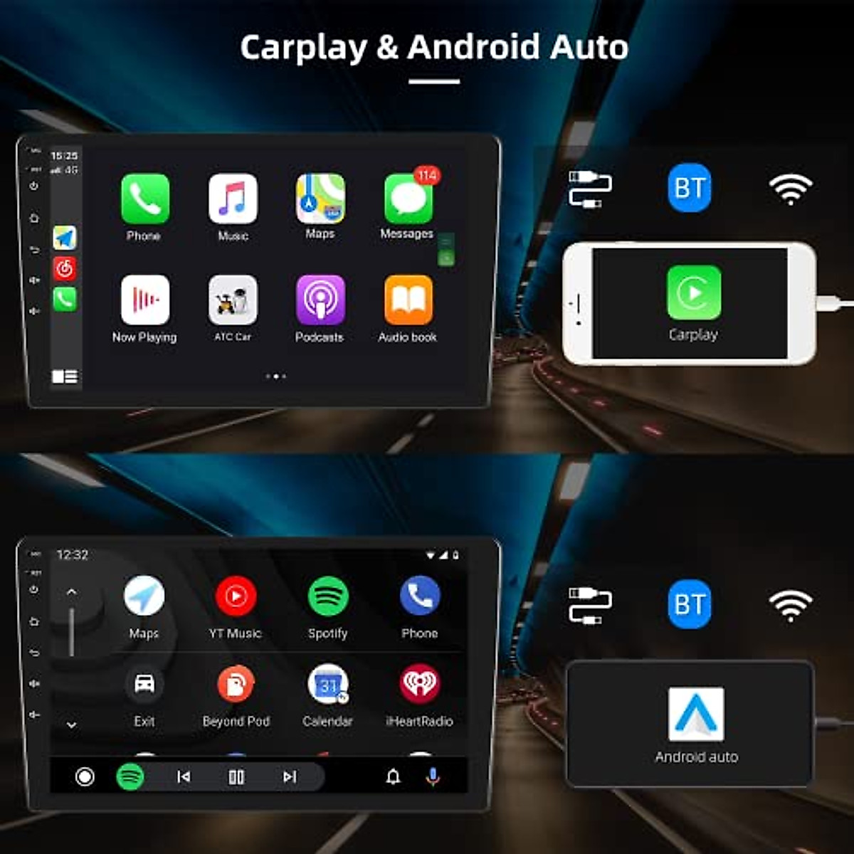 2G 32G Android 11 Car Radio for Toyota Corolla 2009-2013 with Carplay Android Auto, 9'' Touch Screen Car Stereo Bluetooth Navigation Media Player GPS Hi-Fi WiFi FM Rear Camera