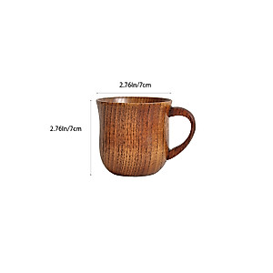 HomeImpel 2 Pack Wooden Coffee Cups Tea Cups With Handle, 4oz, 120ml, Drinking Wood Mugs for Beer/Coffee/Milk/Water