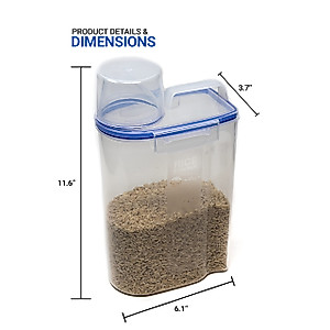 Rice Food Storage Containers Lid Airtight Measuring Cup Container Dry Pour Spout 16 Cups Exultimate