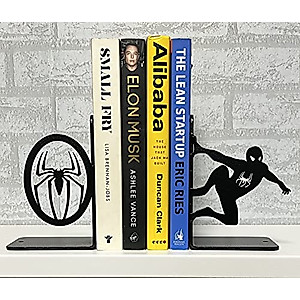 HeavenlyKraft Superhero Decorative Metal Bookend, Non Skid Book End, Book Stopper for Home/Office Decor/Shelves, 5.9 X 3.9 X 3.14 inch per Piece, Support Outside