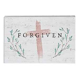 Simply Said, INC Small Talk Sign 3.5" x 5.25" Wood Block Plaque STR1287- Forgiven