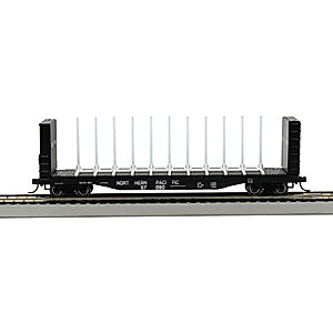 Bachmann Trains - 52' Center-Beam FLATCAR with BULKHEADS - Northern Pacific #67080 - HO Scale