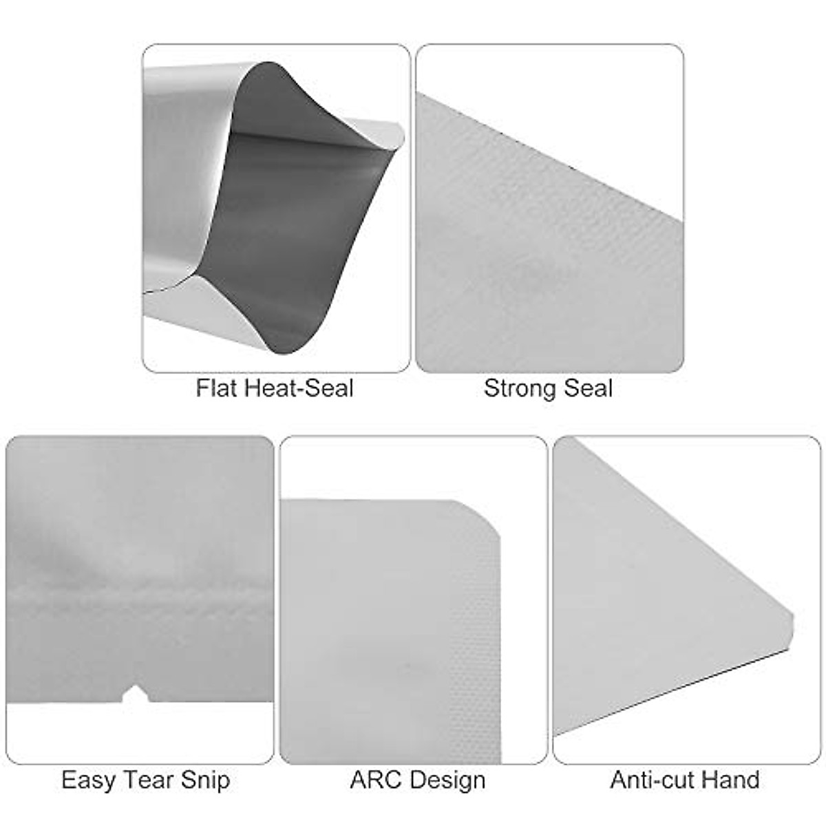 ZIQI 200Pack Mylar Bags 4 x 6 Inch, Metallic Mylar Aluminum Foil Storage Pouch, Metallic Heat Sealable Bag, Flat Heat Seal Storage Bags for Grains Legumes Food Coffee Bean Tea Candy