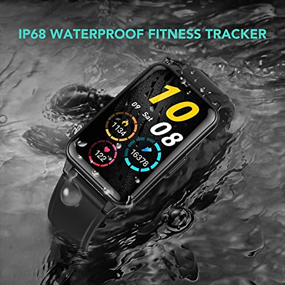 SKG V3 Activity Fitness Tracker for Men Women with 24/7 Heat Rate, Blood Oxygen, Sleep Monitoring, Pedometer Fitness Watch with Step/Calories/Distance, Message Notification, Music Control & Shutter