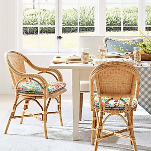 DYTXIII Set of 2 Outdoor Chair Cushions with Ties,Water Repellent Patio Chair Pads 17"x 16" for Outdoor Furniture,Round Corner Seat Cushions for Garden Yard Kitchen Pretty Paisley