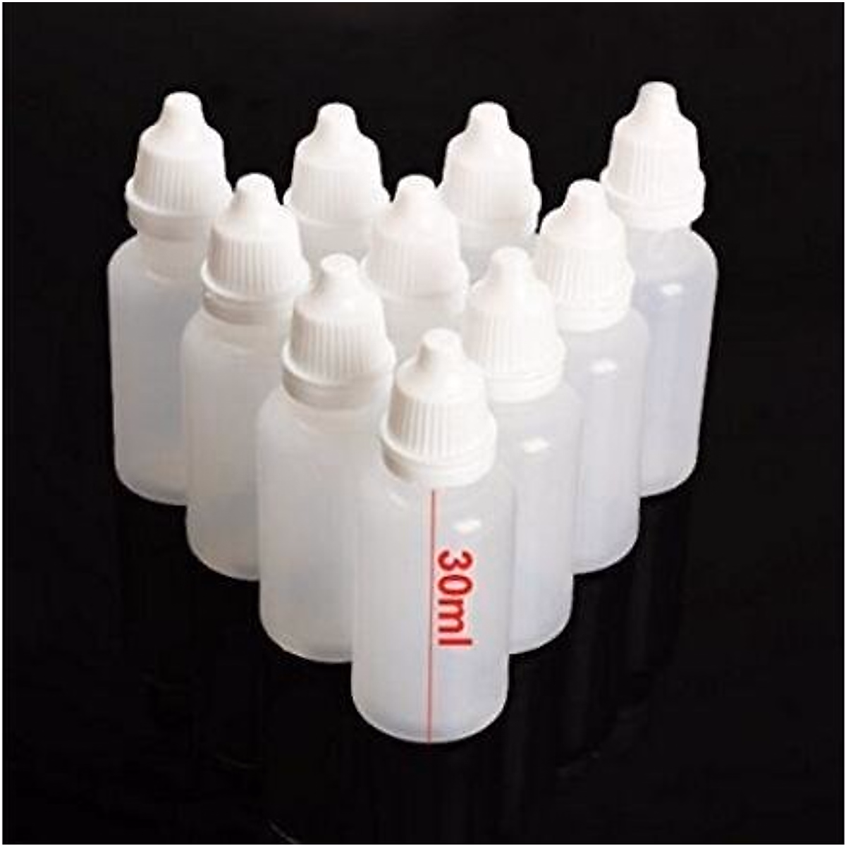ericotry 12 PCS 30ml 1oz Empty Refillable Ldpe Plastic Squeezable Eye Dropper Bottles Portable Eye Liquid Dropper Container with Screw Caps and Plugs Essential Oil Container