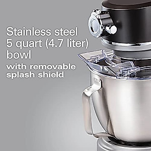 Hamilton Beach Professional All-Metal Stand Mixer with Specialty Attachment Hub, 5 Quart Bowl, 12 Speeds, Includes Flat Beater, Dough Hook, Whisk (63240)