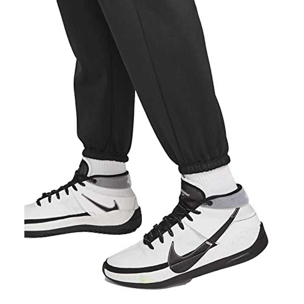 Nike Therma Men's Basketball Pants, Style: DM0995 (as1, Alpha, s, Regular, Regular, Black/White, Small, Loose)