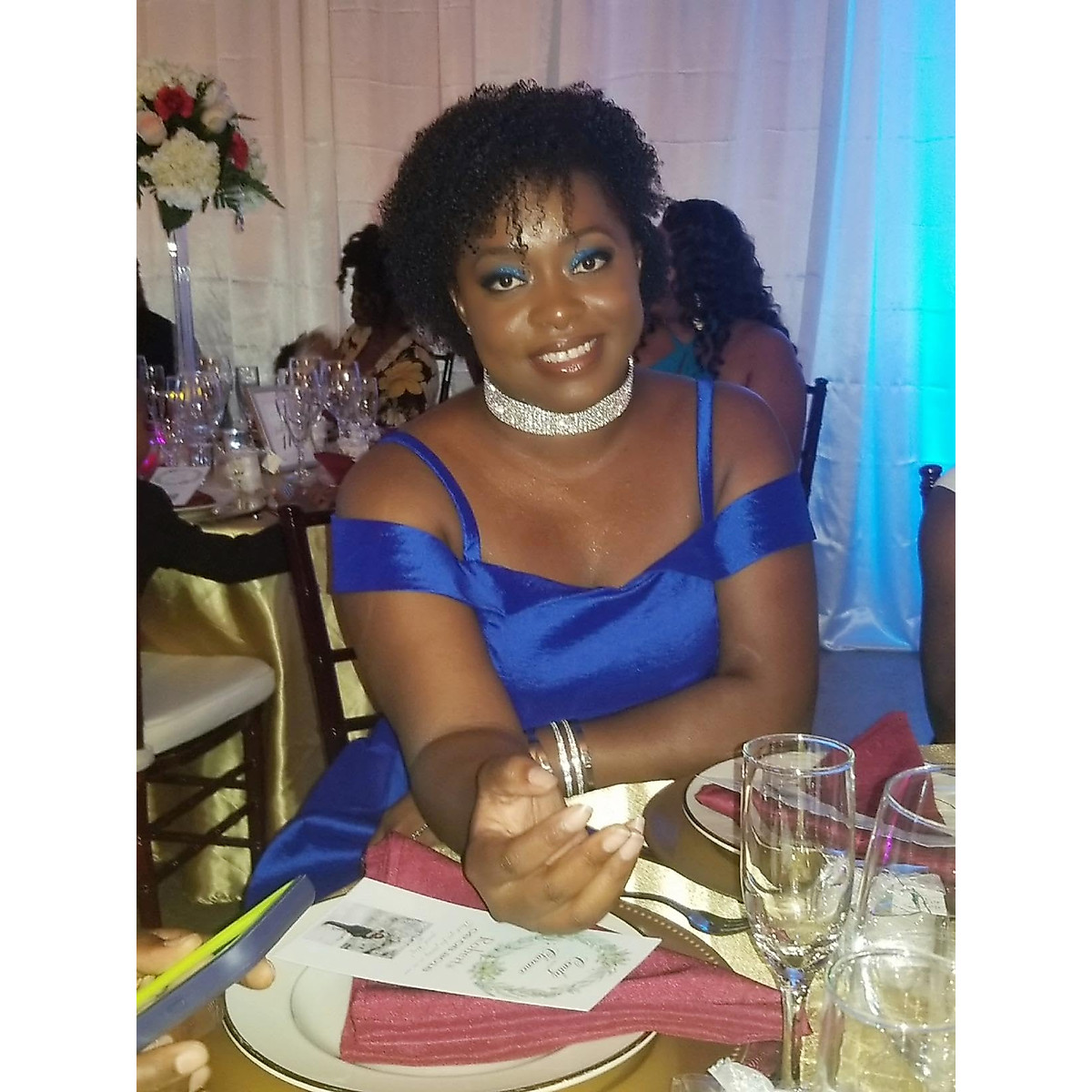 Janefashions 8-row Eight Rows Clear White Austrian Rhinestone Crystal Choker Necklace Collar Dance Party Wedding N077s Silver