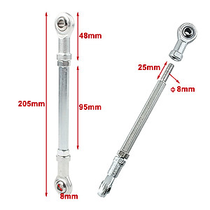 GZYF 2PCS Go Kart ATV Tie Rod End Steering Kit, Metal Bolt Tie Rod Ball Joiner Steering Shaft Assembly for ATV Go Kart
