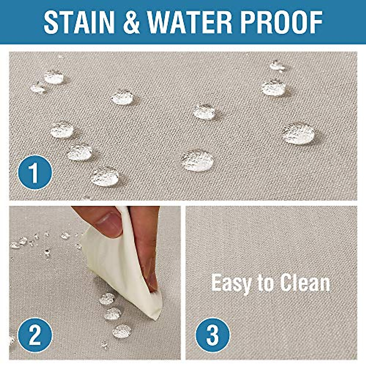 H.VERSAILTEX Linen Textured Table Cloths Rectangle 60 x 120 Inch Premium Solid Tablecloth Spill-Proof Waterproof Table Cover for Dining Buffet Feature Extra Soft and Thick Fabric Wrinkle Free, Taupe