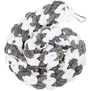 1Pc Ferret Toys, Sugar Glider Climbing Toys Rat Swing Hanging Toy Parrot Climbing Rope Bird Perches Stand Pet Swing Hamster Cage Accessories for Small Animals, Grey White