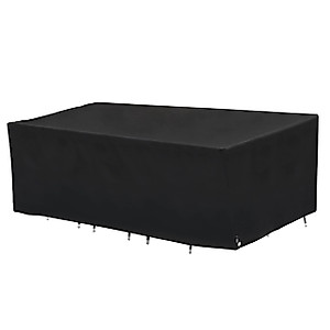 MODERN LEISURE® Black Diamond Rect/Oval Patio Table & Chair Set Cover, Waterproof, 108" L x 64" W x 34" H, Black