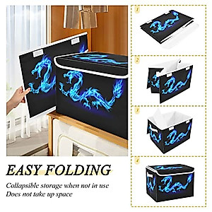 ALAZA Abstract Dragon Storage Bins Box Collapsible Cubes Container Basket for Office Bedroom Home Decor Shelf Closet