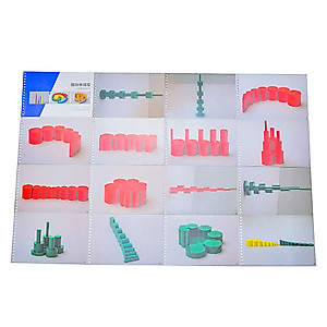 Kghios Montessori Sensorial Visual Sense Toys Book Materials for Toddlers,Knobless Cylinders,Cylinder Block Sensorial Cards,Baby Early Educational Tools Preschool Learning Toys