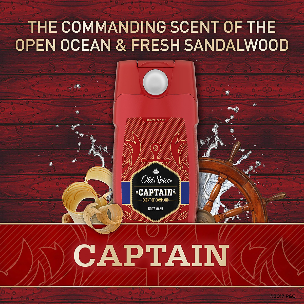 Old Spice Red Collection Body Wash for Men, Captain, 16 oz