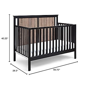 Suite Bebe Connelly 4 in 1 Convertible Crib in Black with Vintage Walnut