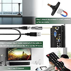 TV Antenna for Smart TV Powerful Best Amplifier Signal Booster up Support 4K 1080p Full HD Smart and Older Tvs 360° Signal Reception with 16.5ft Coaxial Cable