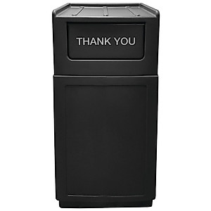HUBERT Restaurant Trash Receptacle with Lid, 39 gal - 21 1/2" L x 14 1/2" W x 49" H