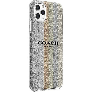 Coach Protective Case for iPhone 11- Glitter Americana Neutral Silver Glitter/Multi