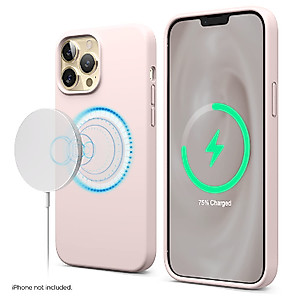 elago Magnetic Silicone Case Compatible with MagSafe Compatible with iPhone 13 Pro Max 6.7 Inch - Built-in Magnets, Protective Cover, Compatible with All MagSafe Accessories (Lovely Pink)