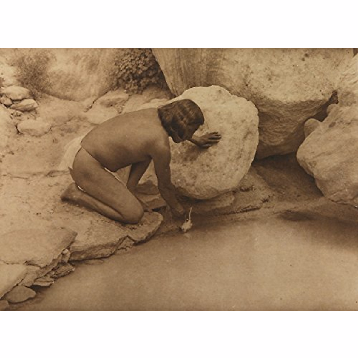 Edward S. Curtis (1868-1952) - Depositing a Prayer Stick, Circa 1921, Photogravure, 13.375" x 17.375"