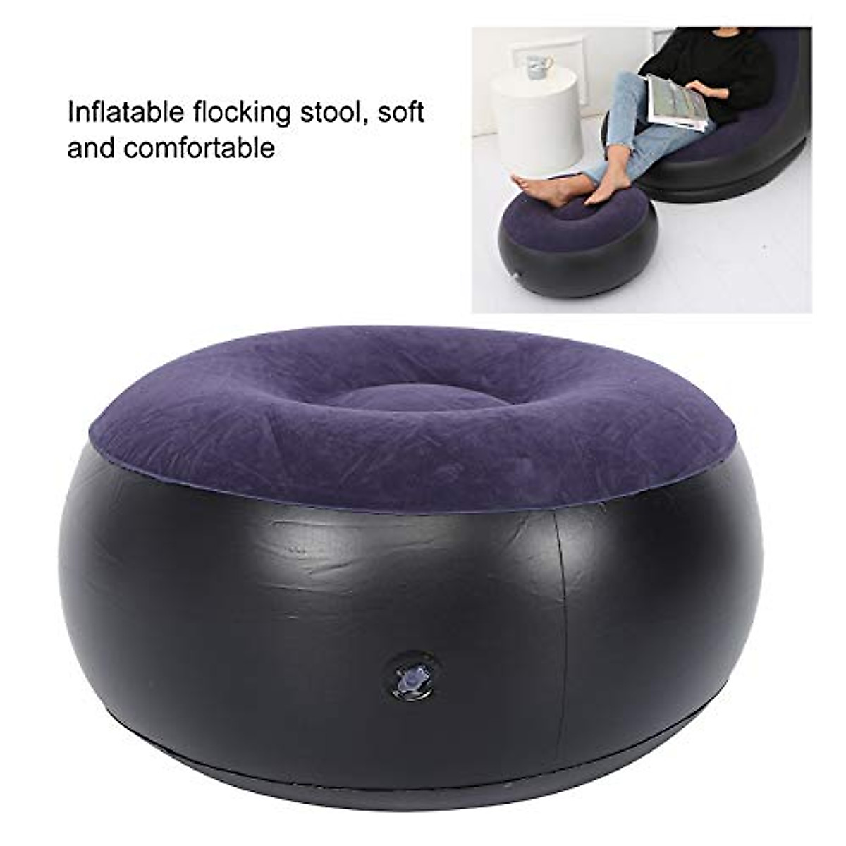 URRNDD Portable-Small in Size Outdoor Inflatable Stool Round Air Chair Footrest Cushion for Home Office Travel.