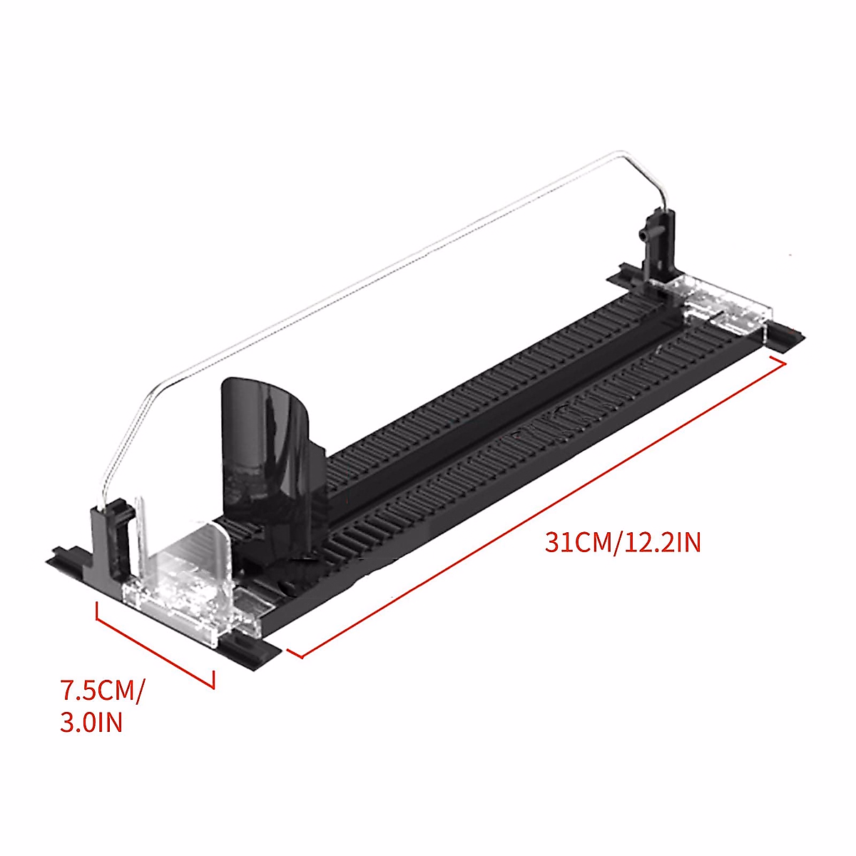 Can Dispenser for Refrigerator, Supermarket Freezer Beverage Pusher, Refrigerator Beverage Shelf, Beverage Automatic Pusher, Drinks Organizer for Fridge, Can Organizer (1 Row)
